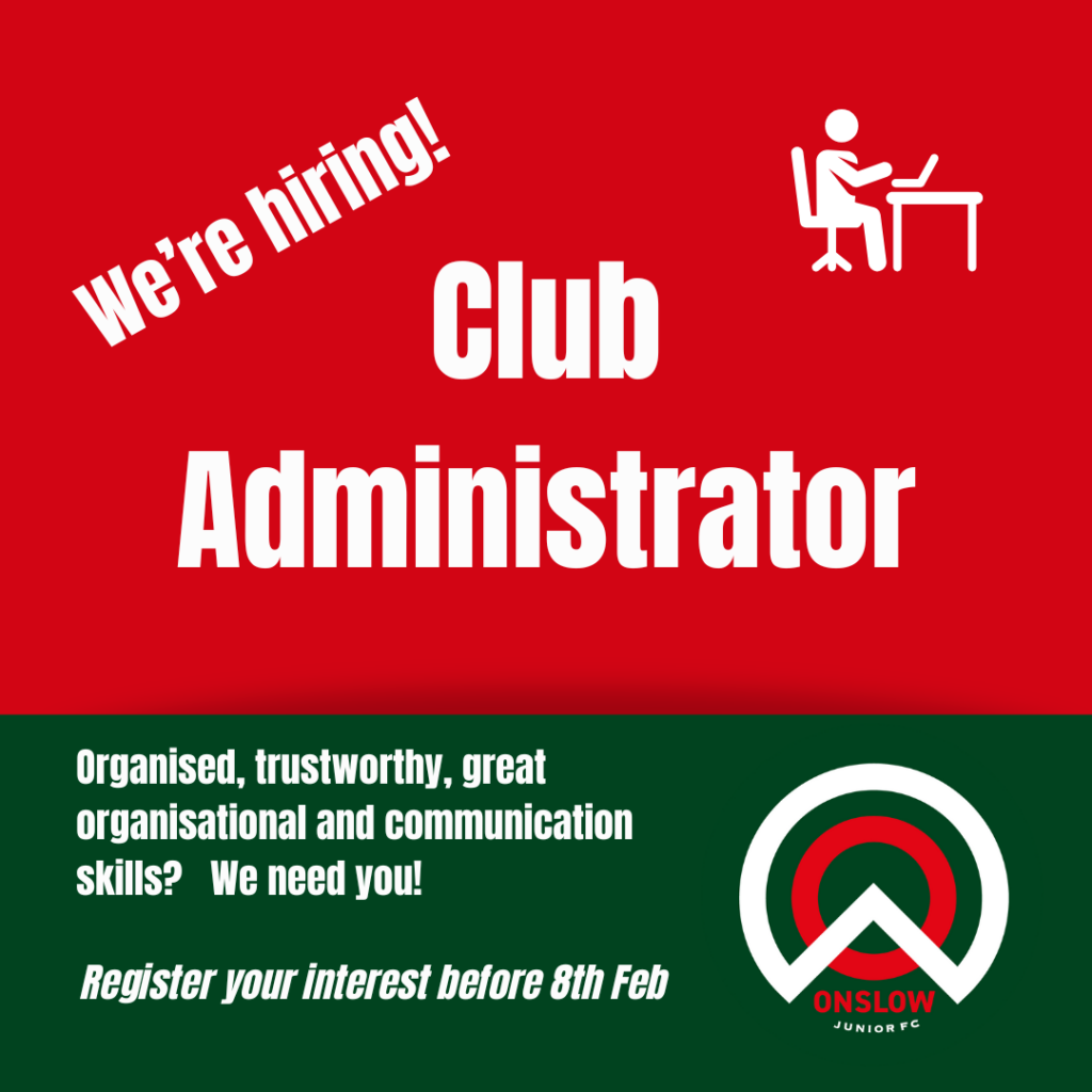 We’re hiring! Club Administrator Role